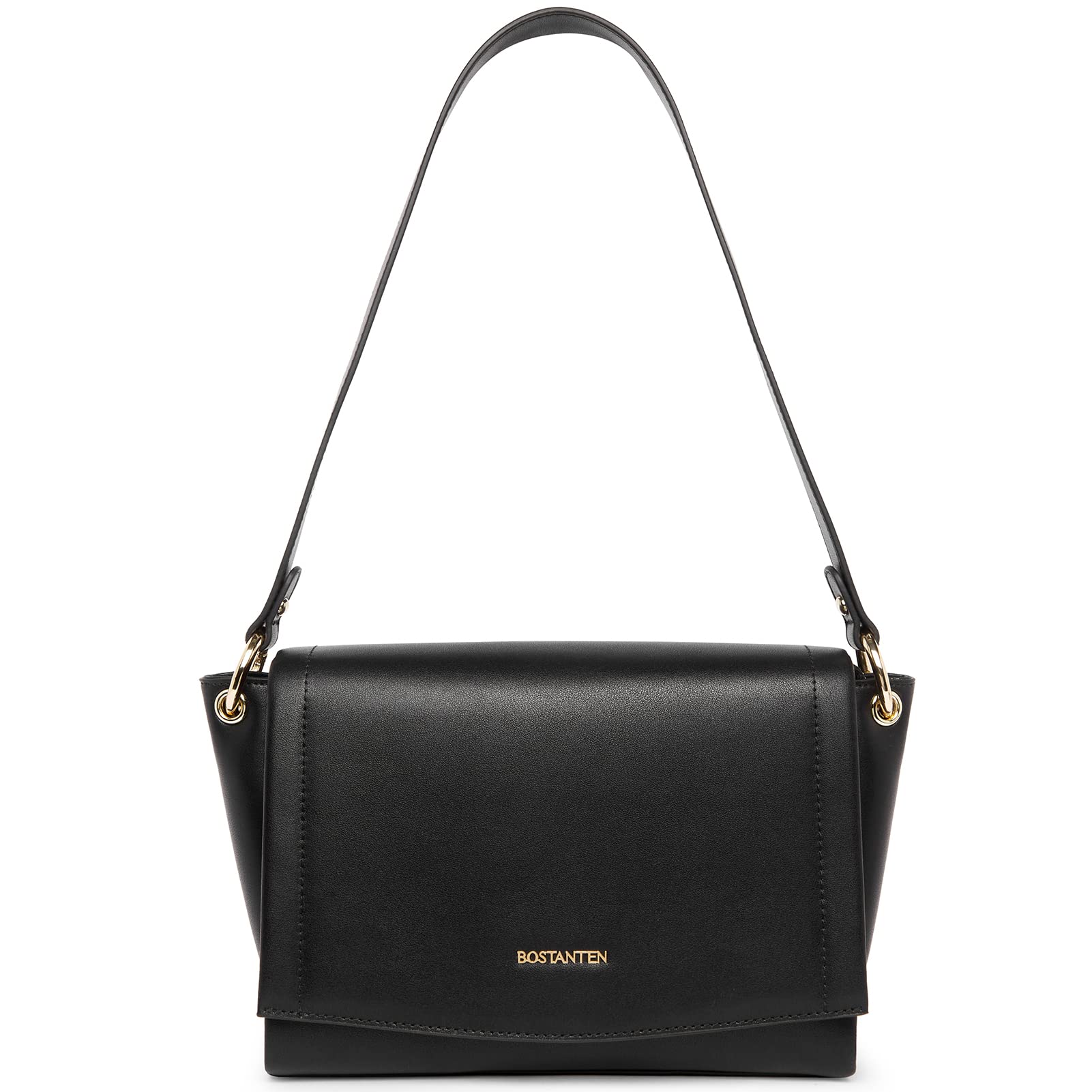 BOSTANTEN Womens Leather Crossbody Bags Designer Handbag Medium Trendy Shoulder Bag Purse Black