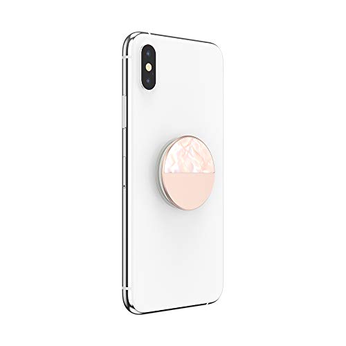 PopSockets PopGrip - Expanding Stand and Grip with a Swappable Top for Smartphones and Tablets - Glam Inlay Acetate Aquamarine Rose Gold