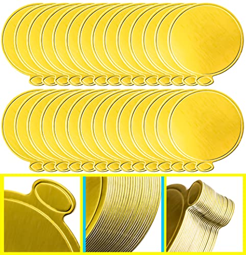 MotBach 200 Pcs Round Golden Cardboard, 3.5 Inch Round Mini Cake Boards, Mousse Cake Base, Cake Paper Board, Circle Patries Cardboard, Cupcake Base Display, Dessert Board