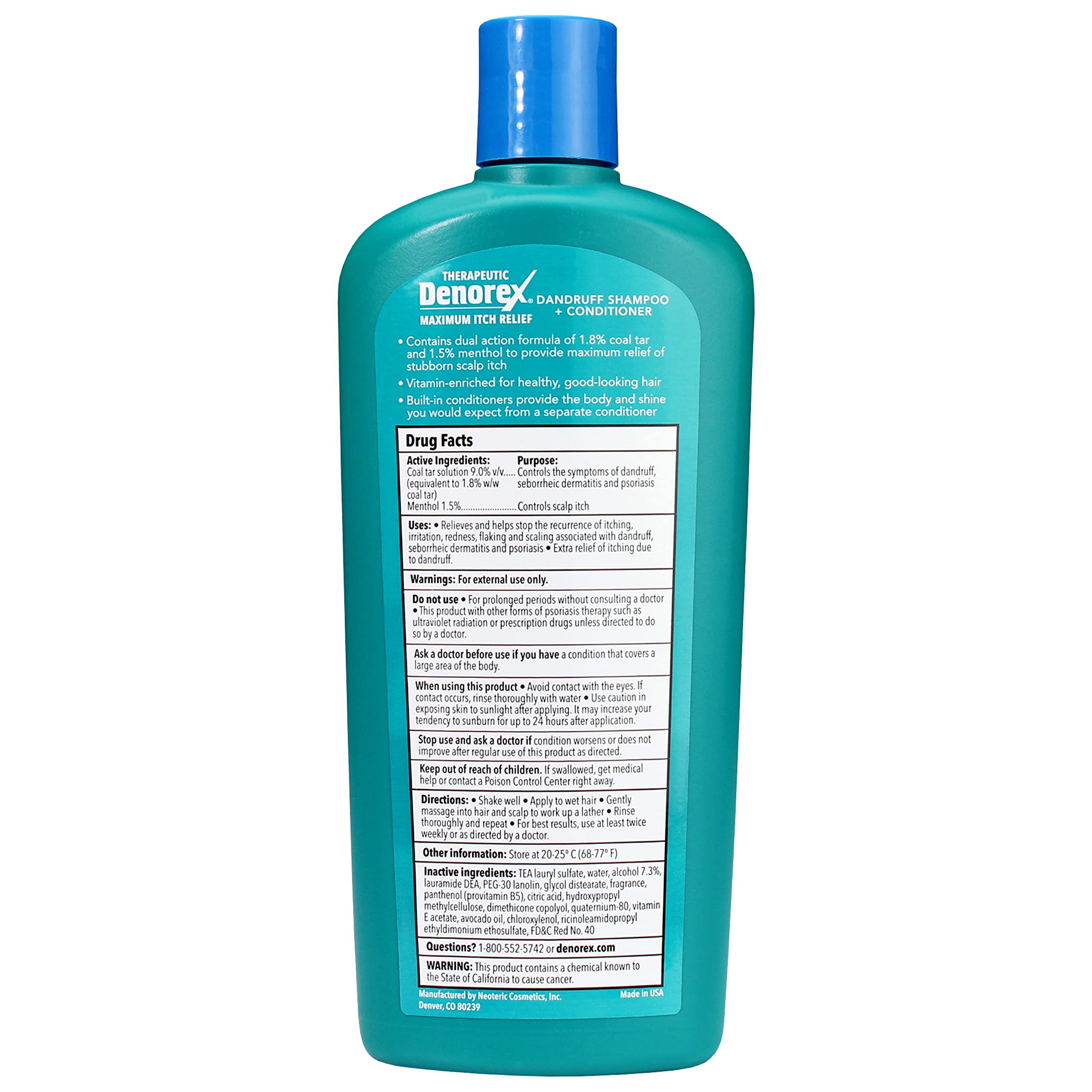 Denorex Therapeutic Dandruff Shampoo + Conditioner Kit, Maximum Itch Relief 10 oz Each (Pack of 2)