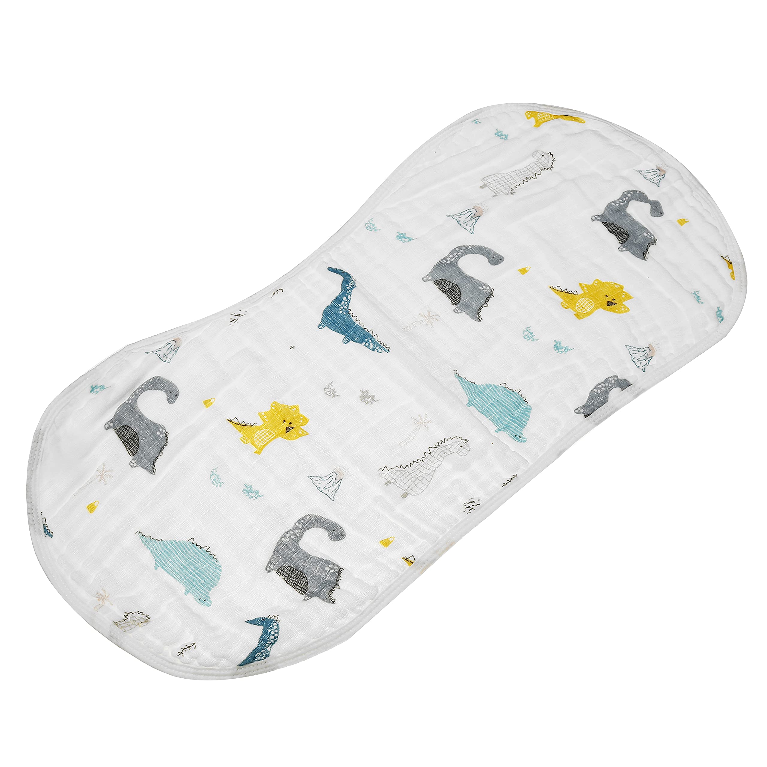 ShoppeWatch Muslin Burp Cloths Baby Burping Bibs 100% Organic Cotton 5-Pack Large 6 Layers Thick Soft Absorbent Cloth Spit Up Dribble Towels Rags for Newborns & Babies Unisex Shower Gift BB20