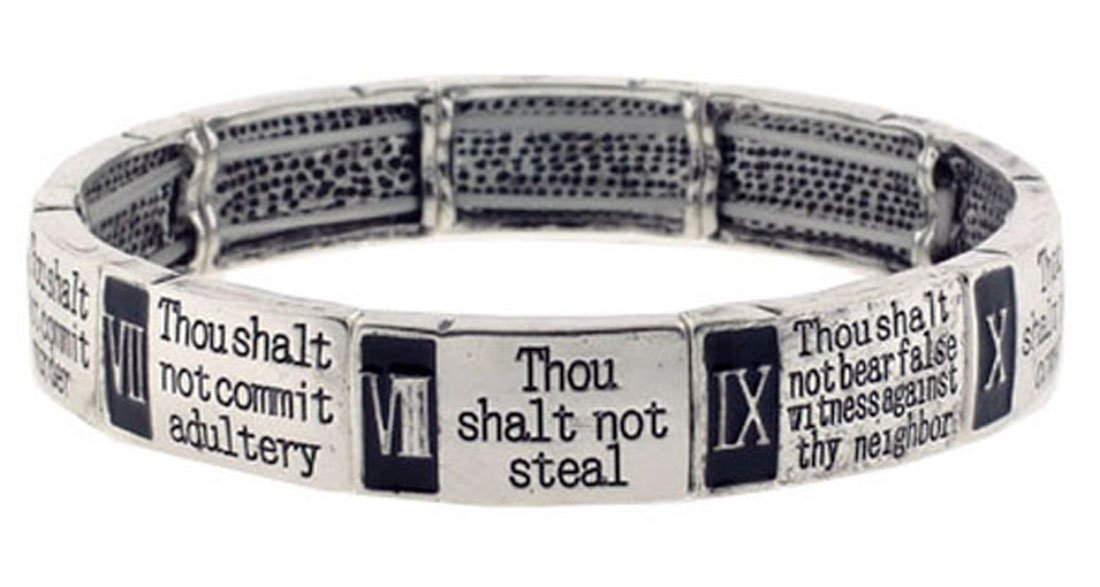 4030037 10 Commandments Stretch Bracelet Christian Scripture Religious Thou