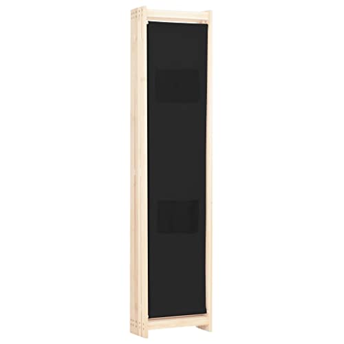 5-Panel Room Divider Black 78.7"x66.9"x1.6" Fabric,Freestanding Folding Screens Privacy Screen Wall Divider Portable Suitable forHome Office Restaurant Bedroom