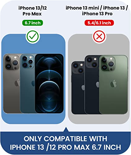 Caka for iPhone 13 Pro Max Case, iPhone 12 Pro Max Phone Case with Screen Protector & Slide Camera Cover Heavy Duty Protection Shockproof Phone Case Cover for iPhone 13 Pro Max 12 Pro Max, Blue