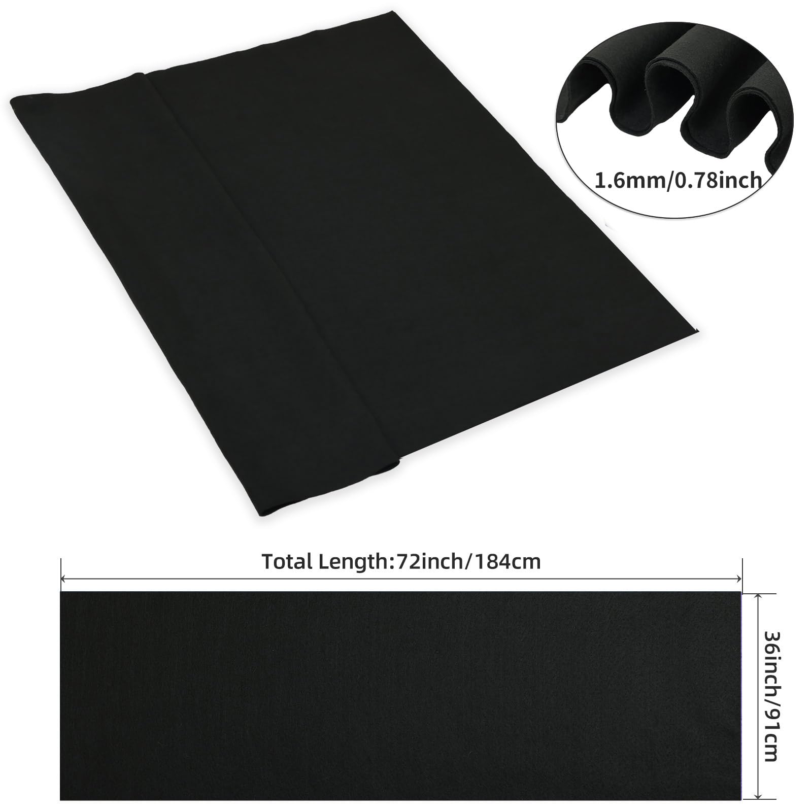 Acrylic Felt Fabric 72" X 36" Felt by The Yard,Wide 1.6mm Thick Acrylic Felt - Soft and Felt Sheets for DIY Arts & Crafts,Cushion, and Padding, DIY Arts & Crafts