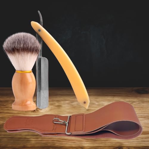 G.B.S Straight Razor Leather Strop Sharpening Strap 2.5" X 23.5" Grain Cowhide- Dual Straps Swivel for Sharpening Razor, Knifes & Kitchen Cutlery Clip, Keeps Your Blade Sharp