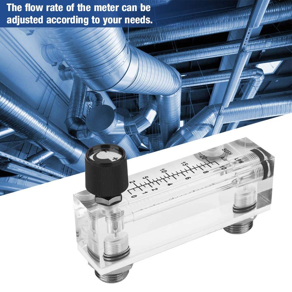 Acrylic Flowmeter, LZM-6T Acrylic Plexiglass Adjustable Panel Type Panel Type Flowmeter Gas Flowmeter 1~10LPM 1/4"BSP M181.5 Flowmeter Panel Gas Flow Meter