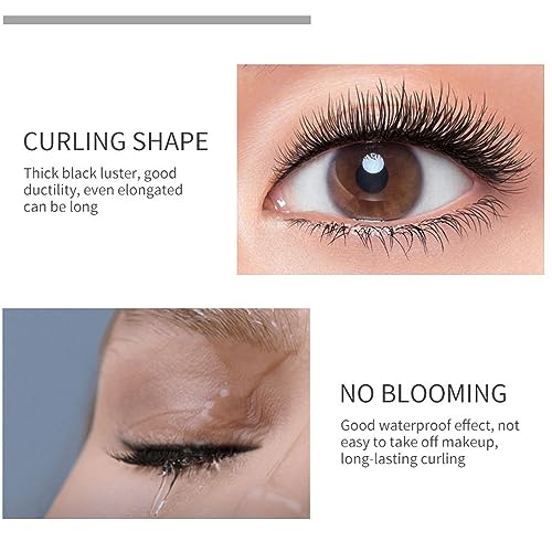 4D Silk Fiber Lash Mascara, Black Voluminous Fiber Thrive Mascara, Waterproof Black Volume and Length Mascara,Natural Long Lasting, No Smudge, No Clumping