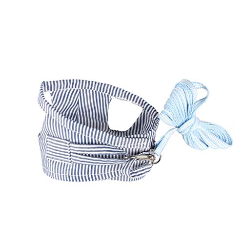 POPETPOP Ferret Harness - Small Animals Outdoor Walking Vest Harness with Lead Leash Set Rabbit Hedgehog Ferret Guinea Pigs Piggies Squirrel Kitten Puppy Comfort Clothes - Blue Small