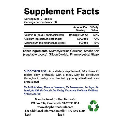 Calcium Magnesium with Vitamin D3 1500mg & Potassium Gluconate 595 Mg
