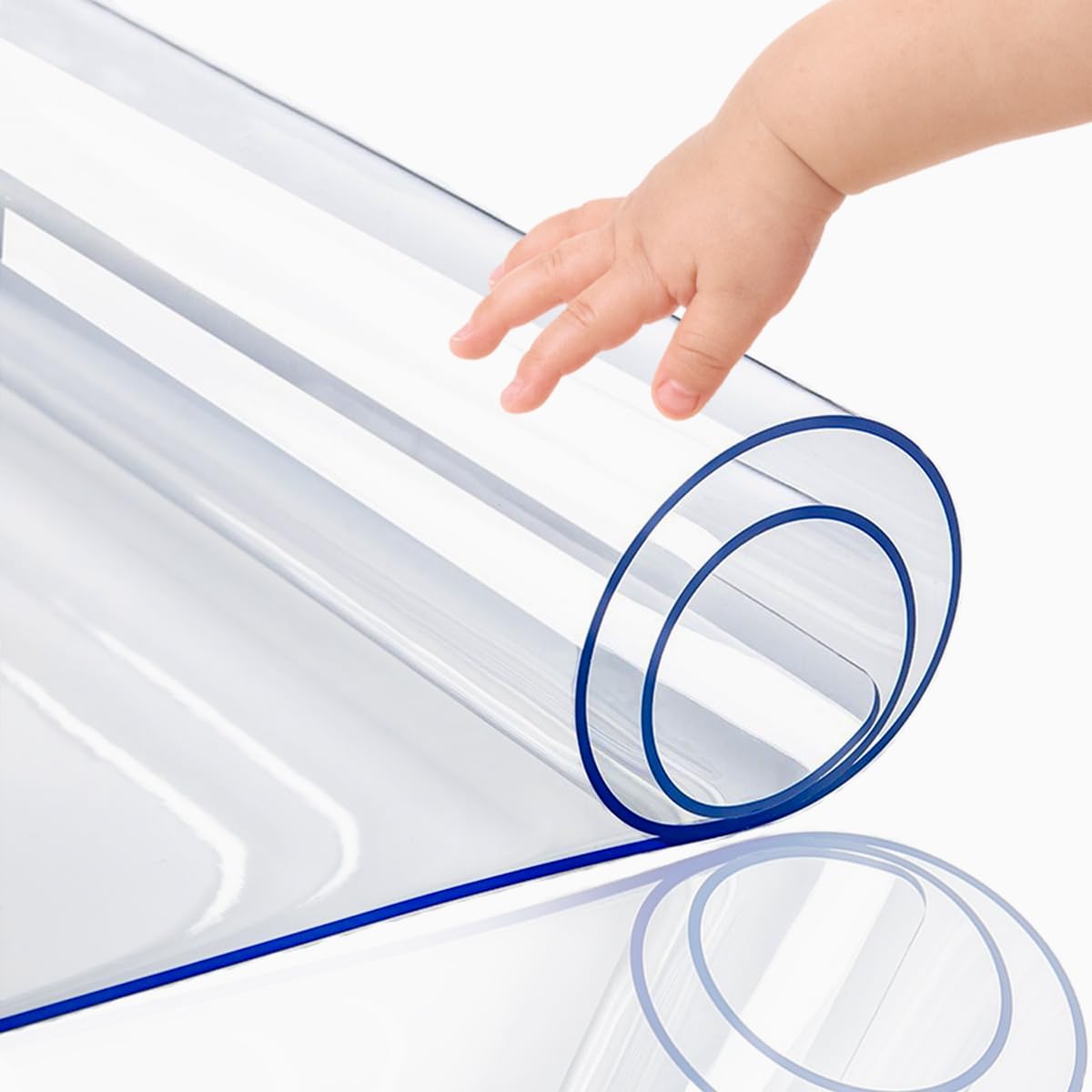 40 Inch Round Clear Table Cover Protector, Thick Plastic Tablecloth Vinyl Easy Clean, Protective PVC Table Desk Mat Pad for Round Coffee Table Living Dining Room Kitchen Waterproof Heat Resistant
