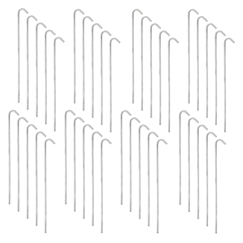 40 Pack Steel Heavy Duty Stakes for Ground, Outdoor Tent Supplies, Canopy Essentials (9 in)