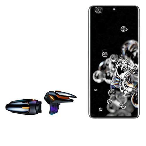 BoxWave Gaming Gear Compatible with Samsung Galaxy S20 Ultra 5G - Touchscreen QuickTrigger Auto, Trigger Buttons Autofire Gaming Mobile FPS - Jet Black