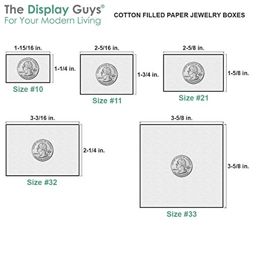 TheDisplayGuys 100-Pack #21 Cotton Filled Cardboard Paper Jewelry Box Gift Case - Marble White (2 5/8" x 1 5/8" x 1")