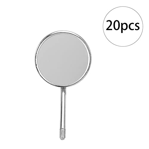 Professional Dental Mirror, Dental Mouth Mirror Head, Dental Mouth Mirror Head Stainless Steel Odontoscope Mirror Accessory 20Pcs