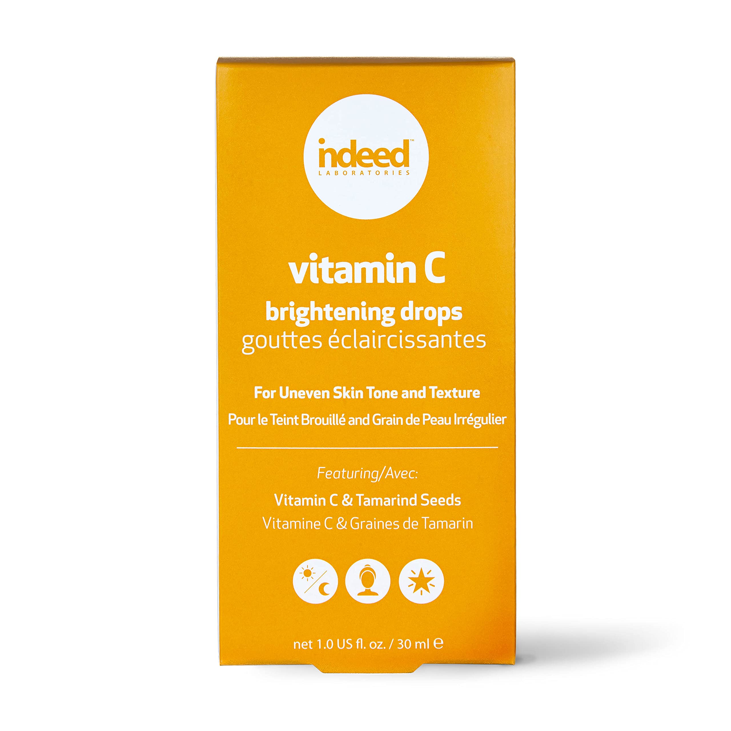INDEED LABS Vitamin C Brightening Drops, Vitamin C &Hyaluronic Acid Facial Serum, Anti Aging Serum Reduces Fine lines, Wrinkles, Hyperpigmentation & Improve Skin’s Barrier & Elasticity