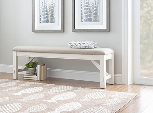 Powell Company Powell Turino Distressed White Dining Bench