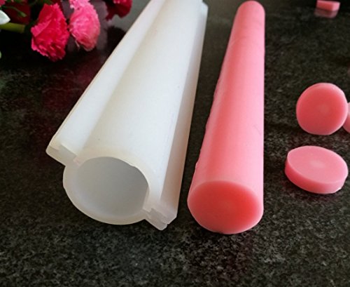 Justfund Round Shape Tube Column Silicone Soap/Candle Mold Embed Soap Making Supplies Tool Dia. 1inch
