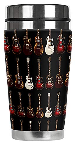 Mugzie MAX 20 Ounce Stainless Steel Travel Mug with Wetsuit Cover - Electric Guitars