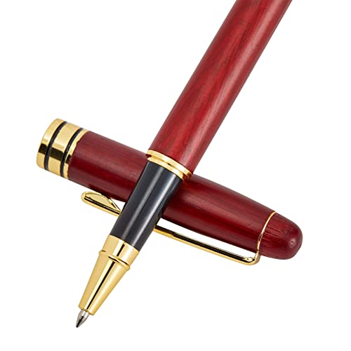 Juvale 2 Pack Luxury Rosewood Pen Set for Men, Fancy Ballpoint Pens with Black Ink Refills, Gift Boxed for Executives, Business, and Office Use