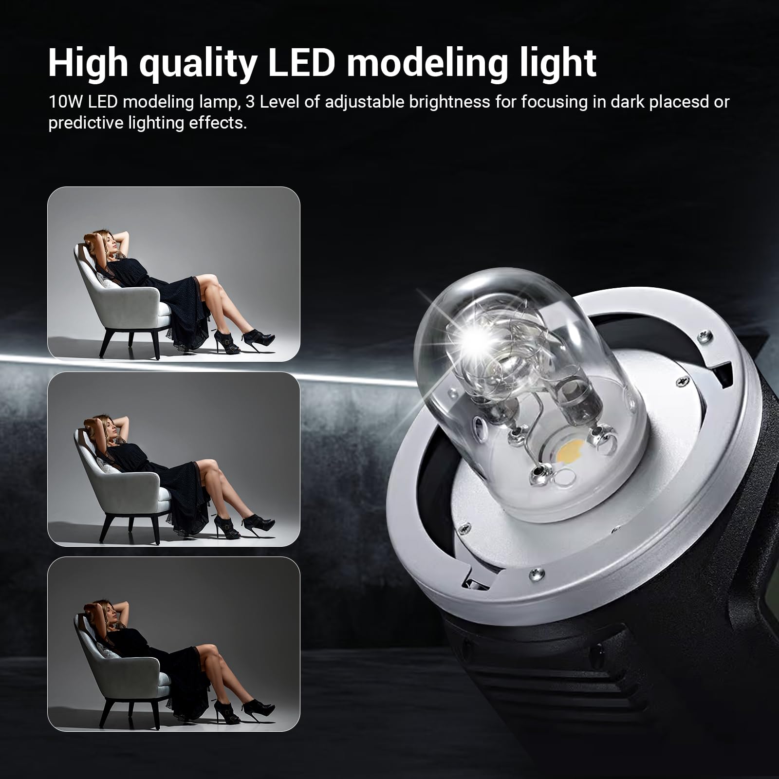 Godox AD600BM Outdoor Flash Strobe Light, 600Ws Bowens Mount Flash Monolight, 2.4G Wireless X System, GN87 1/8000 HSS Portable Lamp, with Godox AD-R6 Standard Reflector, 80cmX80cm /32"X32"Softbox