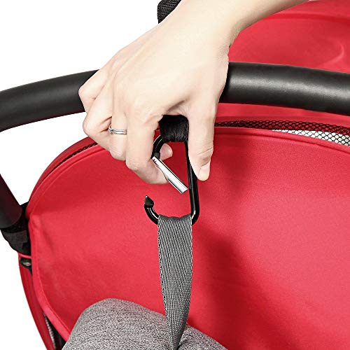 Stroller Hooks, RUVALINO Universal Multi-Purpose Stroller Clips for Your Buggy, Pushchair or Pram, Black, 2 Pack