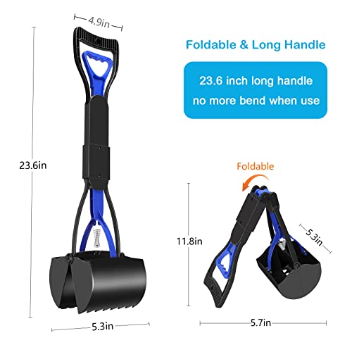 UPSKY Pooper Scooper for Large Small Dogs, Folding Dog Poop Scooper, Durable Spring and Premium Materials,Easy to Use for Grass, Dirt, Gravel Pick Up Shovel