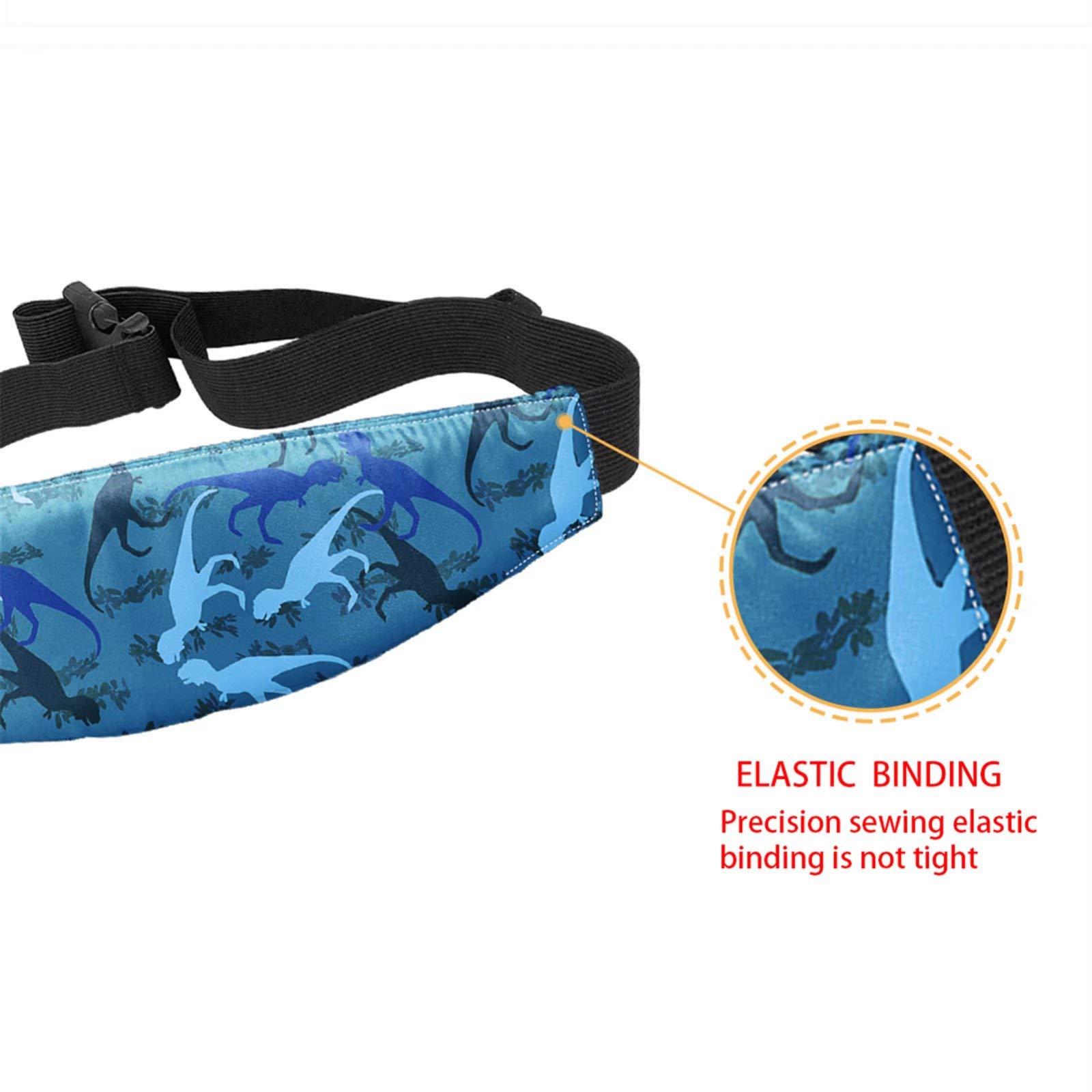 STUOARTE Unisex Child Car Seat Head Support Band, Baby Seat Pillow Support Bands, Adjust Stroller Supports Strap, Comfortable Pads, Sleeping Positioner Protect for Child Seats Boys, Dinosaur