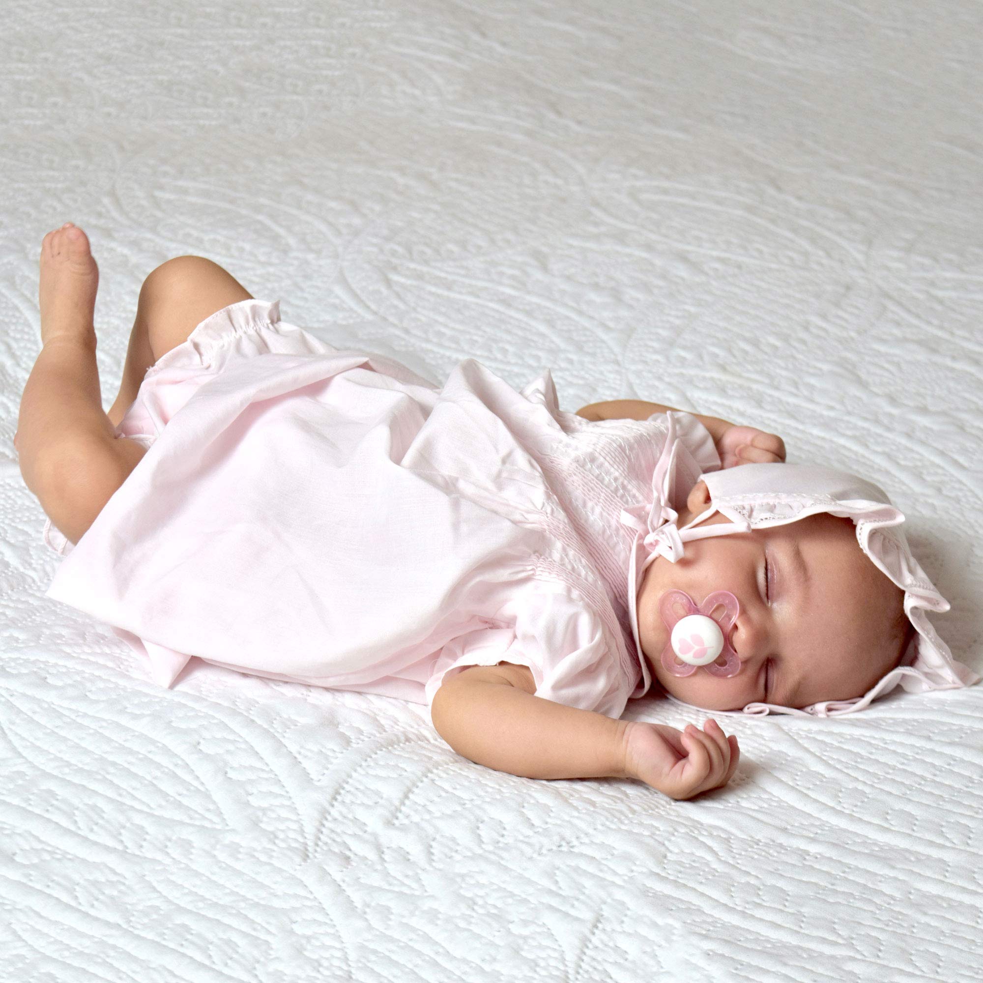 Petit Ami Baby Girls' Dress with Pintucks and Feather Stitching, 9 Months, Pink