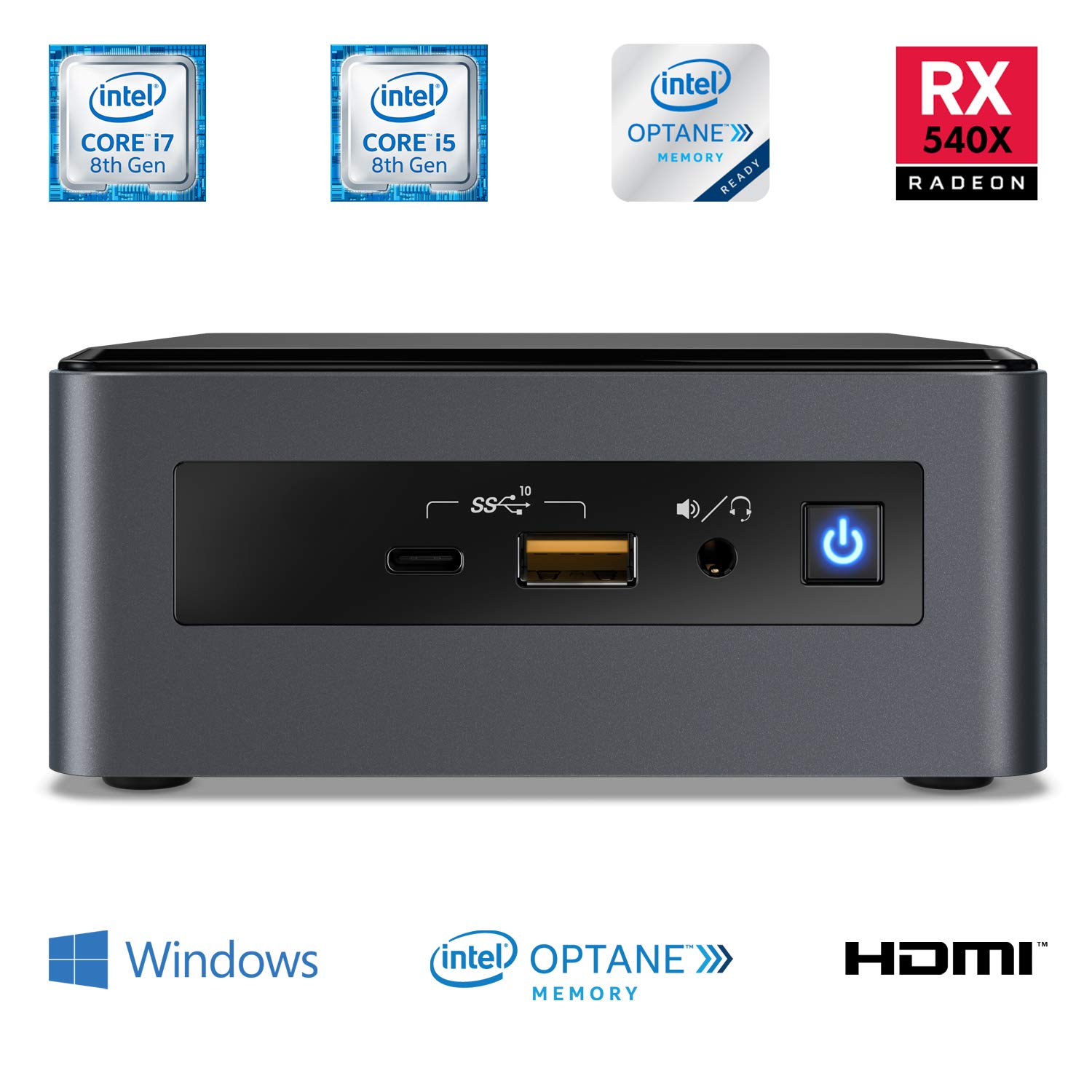 Intel NUC 8 Mainstream-G Mini PC with Optane Memory, HDD & Windows 10 - Core i5
