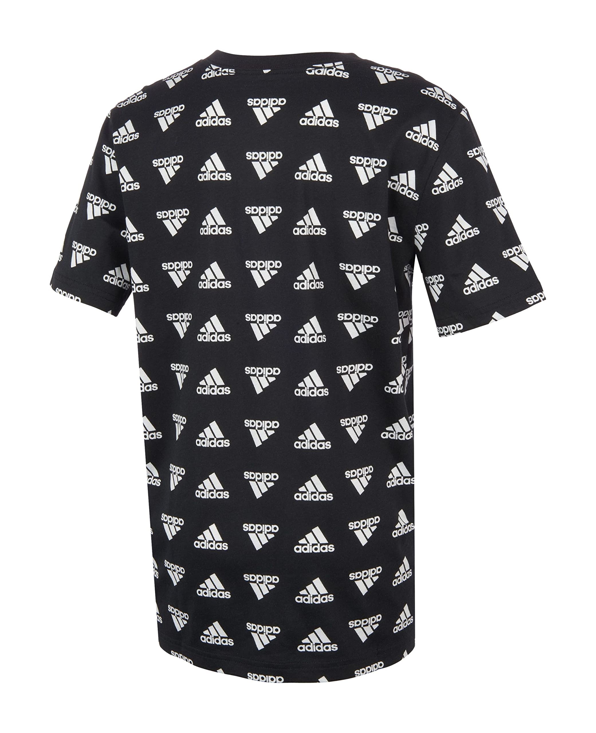 adidas Boys' Brand Love Printed T-Shirt (X-Large, Black/White)