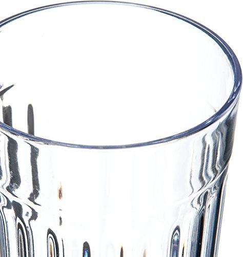 Carlisle FoodService Products Plastic Bistro Tumbler, 10 Ounces, Clear