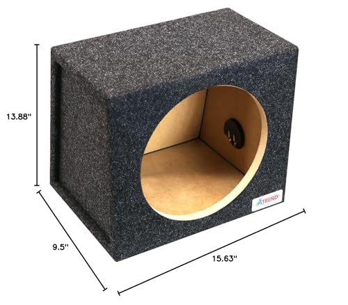 Atrend 12SA 12” Single Sealed Subwoofer/Speaker Enclosure Subwoofer Box Designed and Engineered in USA with The Latest in Computer Automated Design So You Can Let The Music Move You