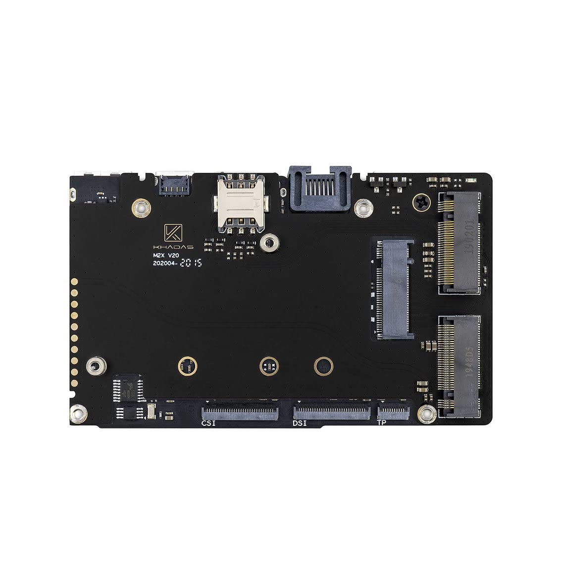 Khadas New M2X Extension Board is an Ultra-Thin Version of The Original M2X Board.It has M.2 Slots for Adding a 4G LTE Module and NVMe SSD to VIM3/VIM3L. A Nano-SIM Card Slot is Built Into The Board