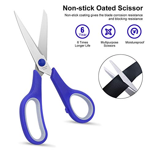 Scissors Bulk 24-Pack, BURVAGY 8" Multipurpose Sharp Scissors for School Office Home，All Purpose Scissors Stainless Steel Blades Safety Soft Grip Handles,Right/Left Handed…