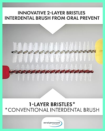 Oral Prevent 24 Pieces interdental Brushes - Tooth Cleaning for The interdental Spaces - Proxy Brushes - Tartar/Caries Prevention (0.60 mm, red)