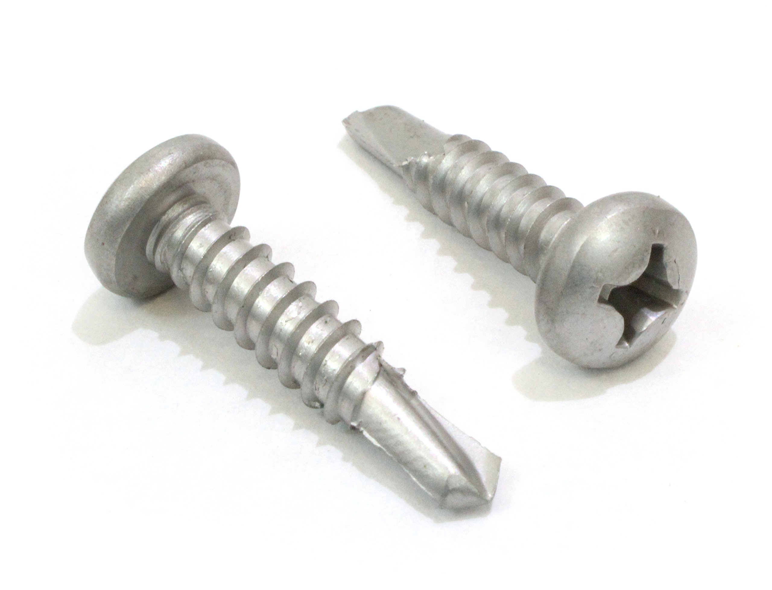 Bolt Dropper 10 x 1 Self Tapping Stainless Steel Metal Screw, (100 Set) Phillips Pan Head Self Drilling, 410 SS, Corrosion Resistant Choose Size