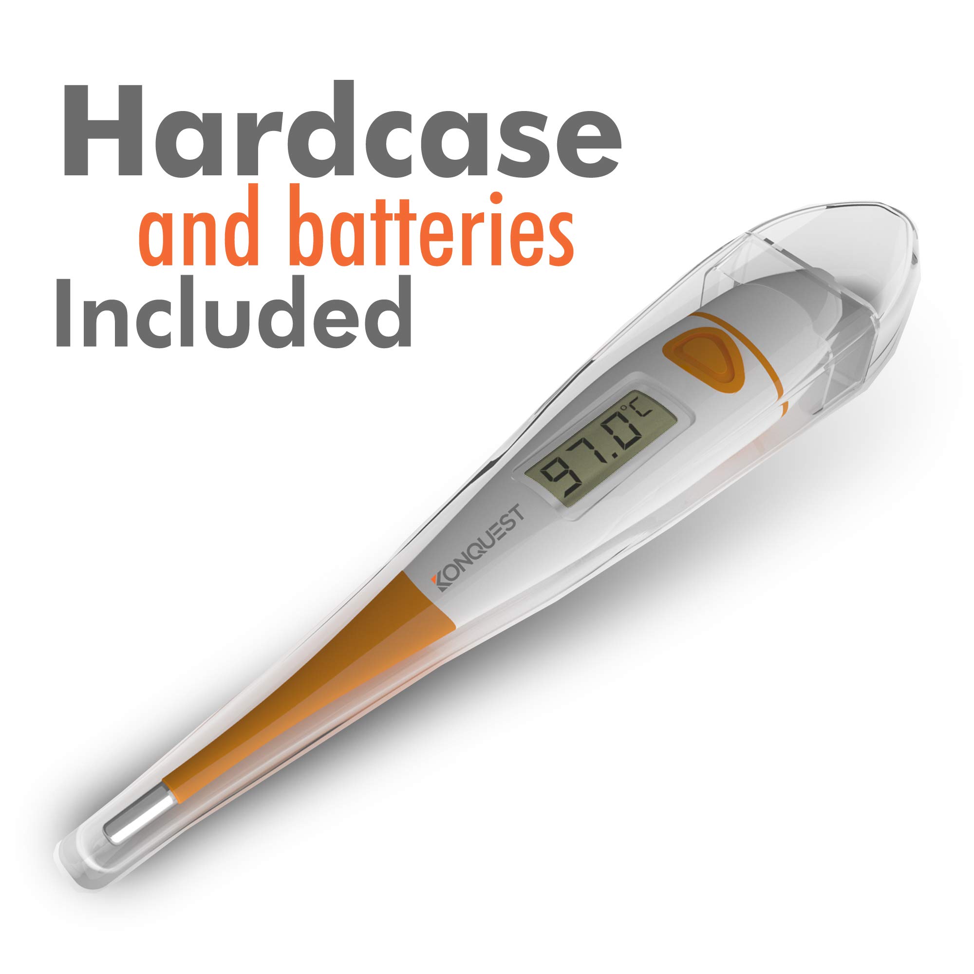 Konquest KDT-1201 Best Digital Medical Thermometer, Highly Accurate and Fast, Easy to Use, 10 Second Reading. Detect Fever Quickly - Oral Armpit and Rectal Thermometer for Babies Children and Adults