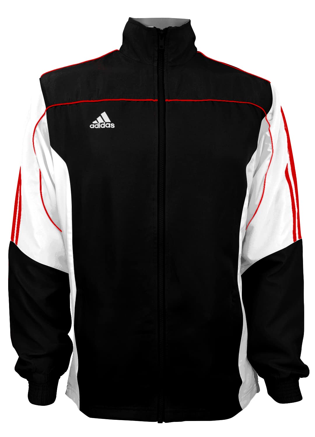 adidas Combat Sports 3-Stripes 100% Polyester Long Sleeve Light Track Jacket - Black Red White L