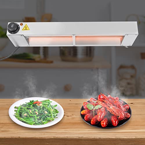 Electric Strip Heater Food Heat Lamp Overhead Food Warmer Infrared Strip Heater for Restaurants Buffets (24'')