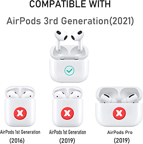 Camofit Case Compatible with Airpods 3rd Generation Cover with Lock, Military Armor Cool with Keychain, Full Body Shockproof Hard Shell Protective Case Compatible with AirPod Gen 3 Case 2021 (Blue)