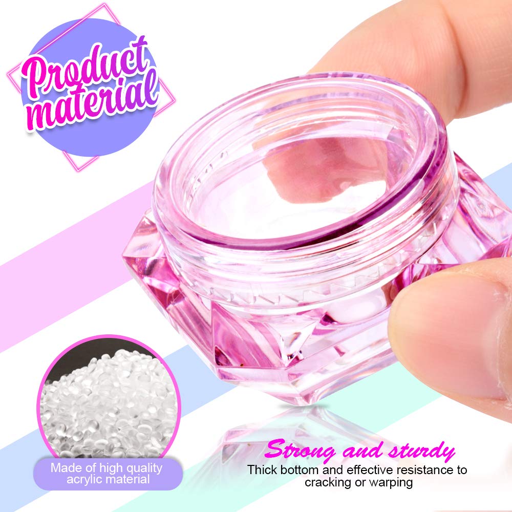 40Pcs Cosmetic Containers, HNYYZL 3 Gram Sample Empty Container Plastic Travel Pot Jar, for Eye Shadow Nails Powder Jewelry Earrings Lotion Cream Sample Make-up Storage(8 Colors, 3ML)