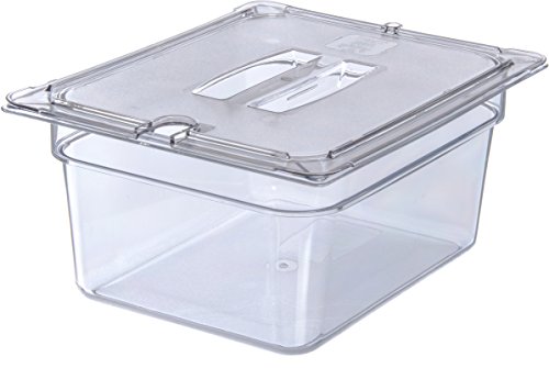 Carlisle FoodService Products 10231U07 StorPlus Half Size Polycarbonate Universal Handled Notched Food Pan Lid, Clear