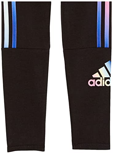 adidas Girls' Active Sport Logo 7/8 Legging Tights, Black with Multicolor, 6