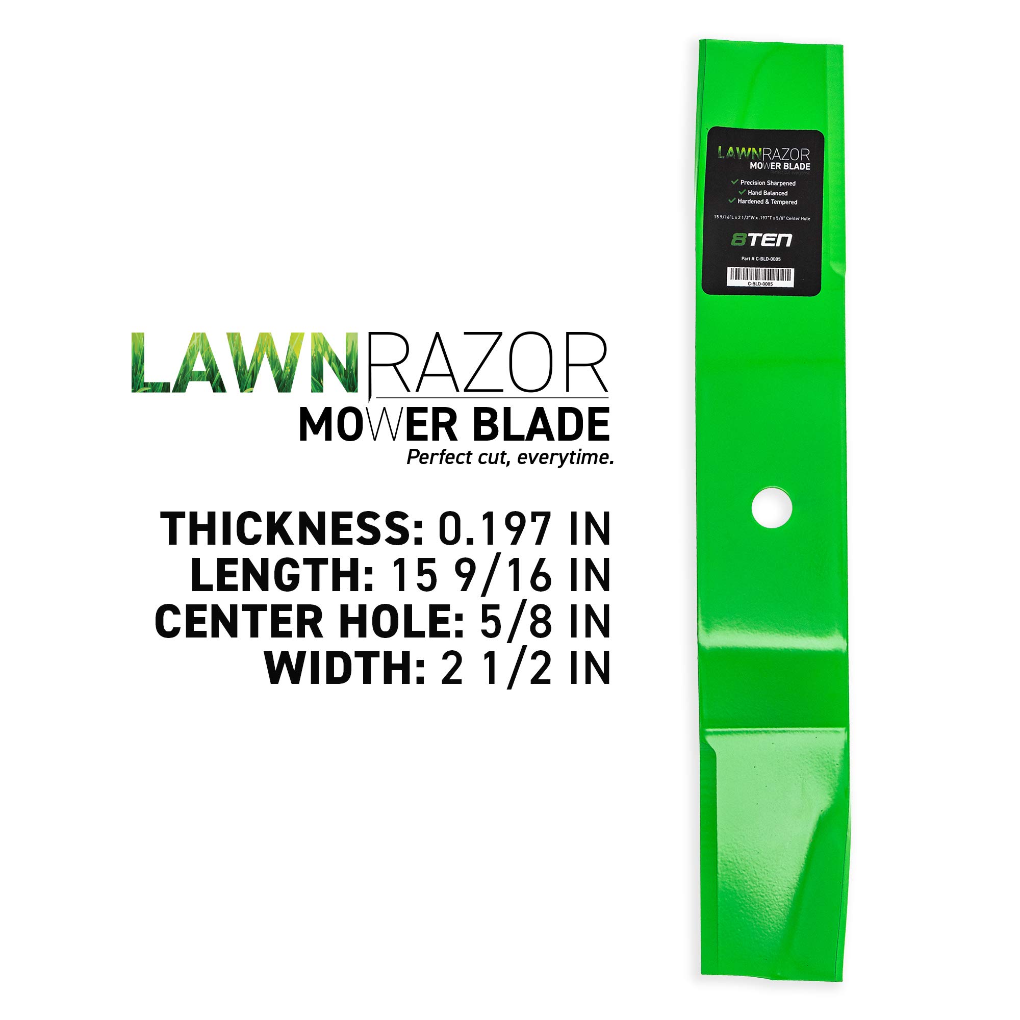 8TEN LawnRAZOR Blade Set for Toro TimeCutter Z ZX Z149 108-1125 54-0010 55-4940 55-4940-03 44 inch Deck (High-Lift)