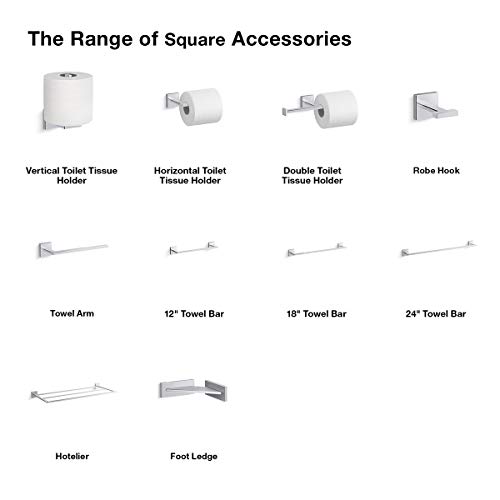 Kohler K-23290-CP Square Robe Hooks, Polished Chrome