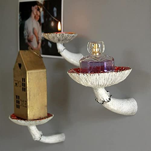 Floating Living Room Mushrooms Shelf Resin Hanging Bathroom More Mounted Shelf Shelves Rustic for Bedroom Wall Floating Crafts and Decoration Kitchen,Dining & Bar