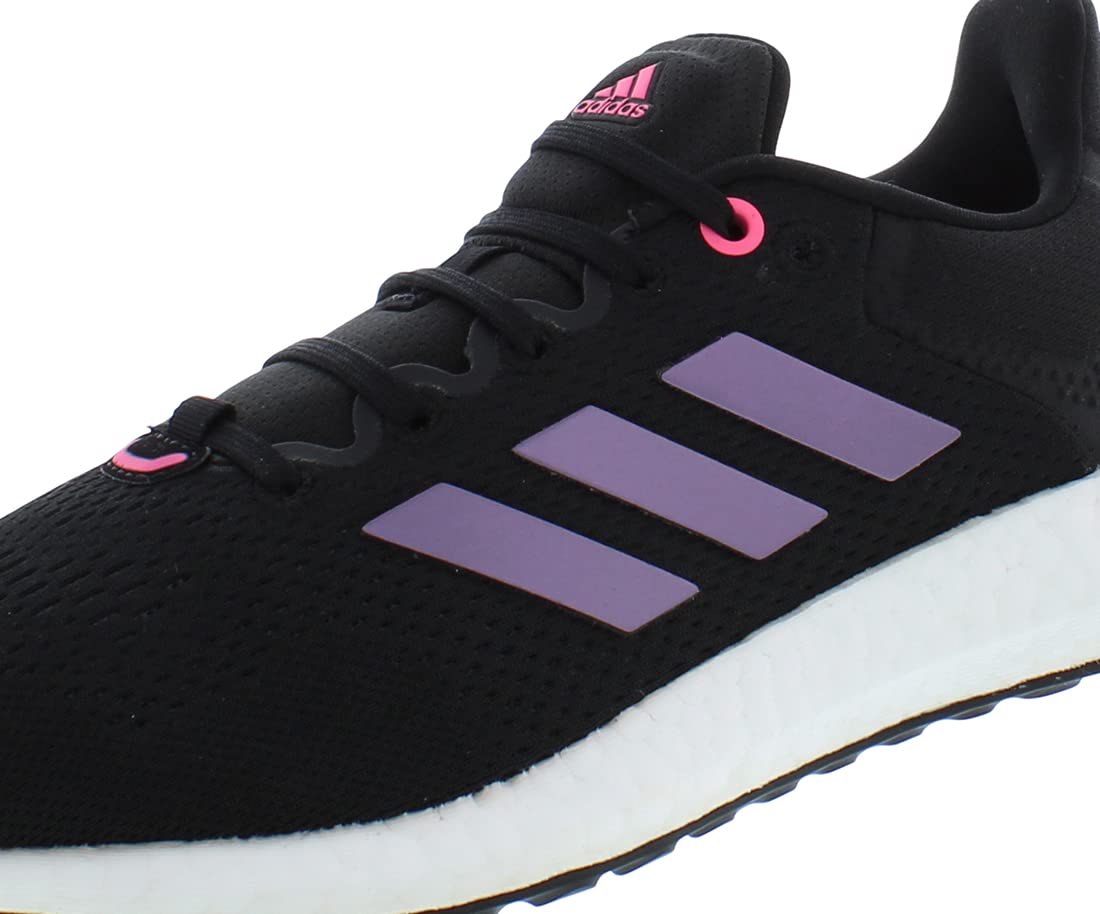 adidas Pureboost 21 Womens Shoes Size 7.5, Color: Black/White/Pink