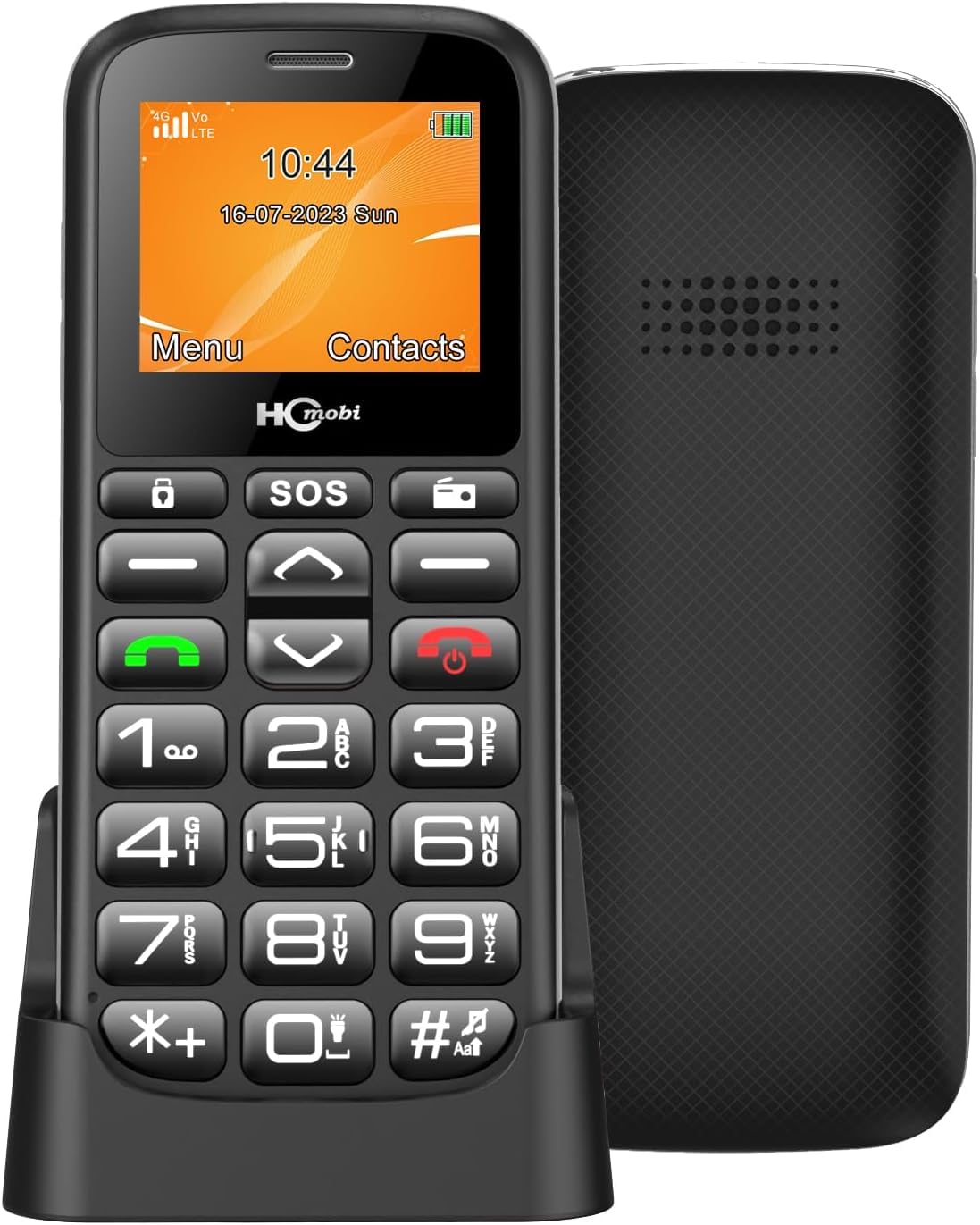 4G-LTE Cell Phones, Large Volume Cell Phones for Seniors with Large Buttons, SOS Button, Fast Dialing, Dual SIM,10 Days Standby Time, Convenient Charging Dock (NOT Compatible with CDMA Carriers)