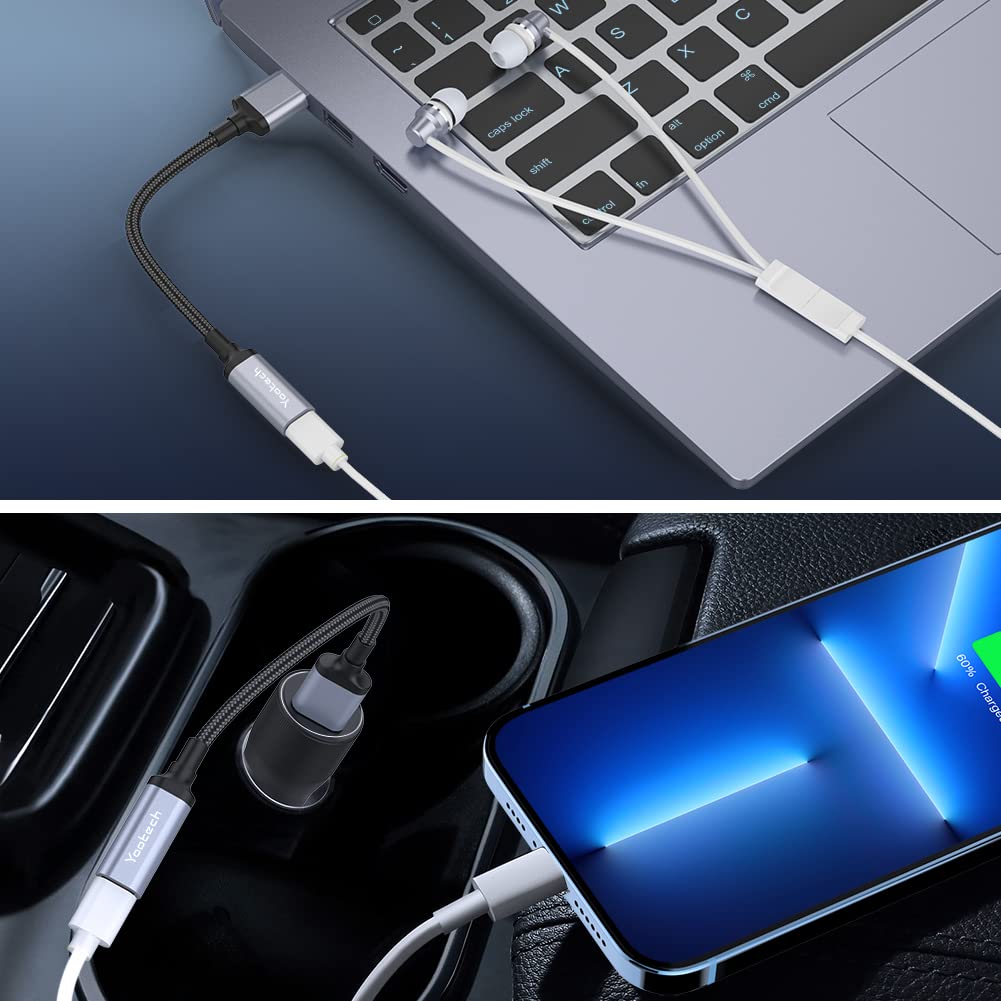 6.3” USB C to USB Adapter 2Pack,Compatible with Apple Watch Ultra 8 7 & MagSafe Charger,USB C Female to USB A Male,USBC Charger Adapter for iPhone 14 Plus 14 13 12 Pro Max Mini, Samsung S22, Airpods